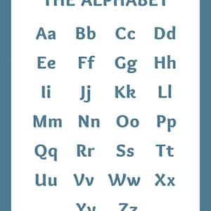 Simple Alphabet Chart - Download PDF - Etsy