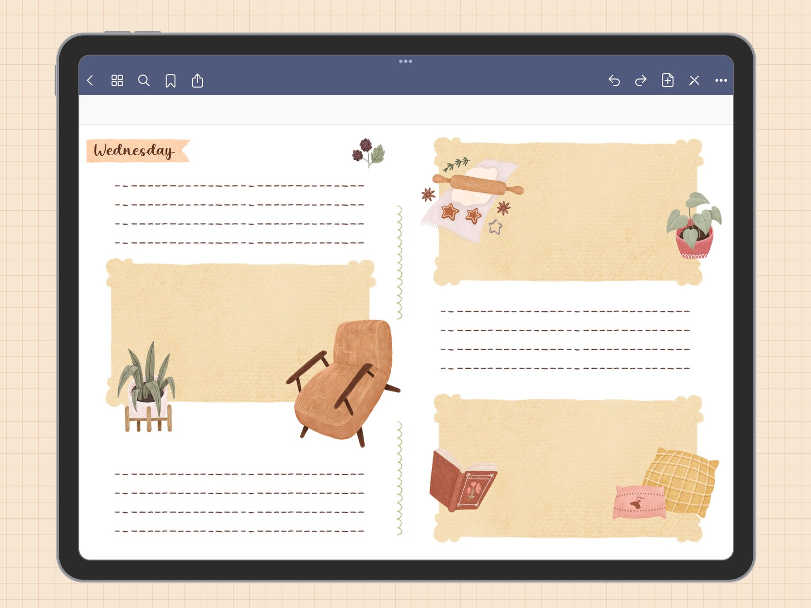 Cute Hand-drawn Digital Stickers. Cozy Home Digital Stickers. - Etsy