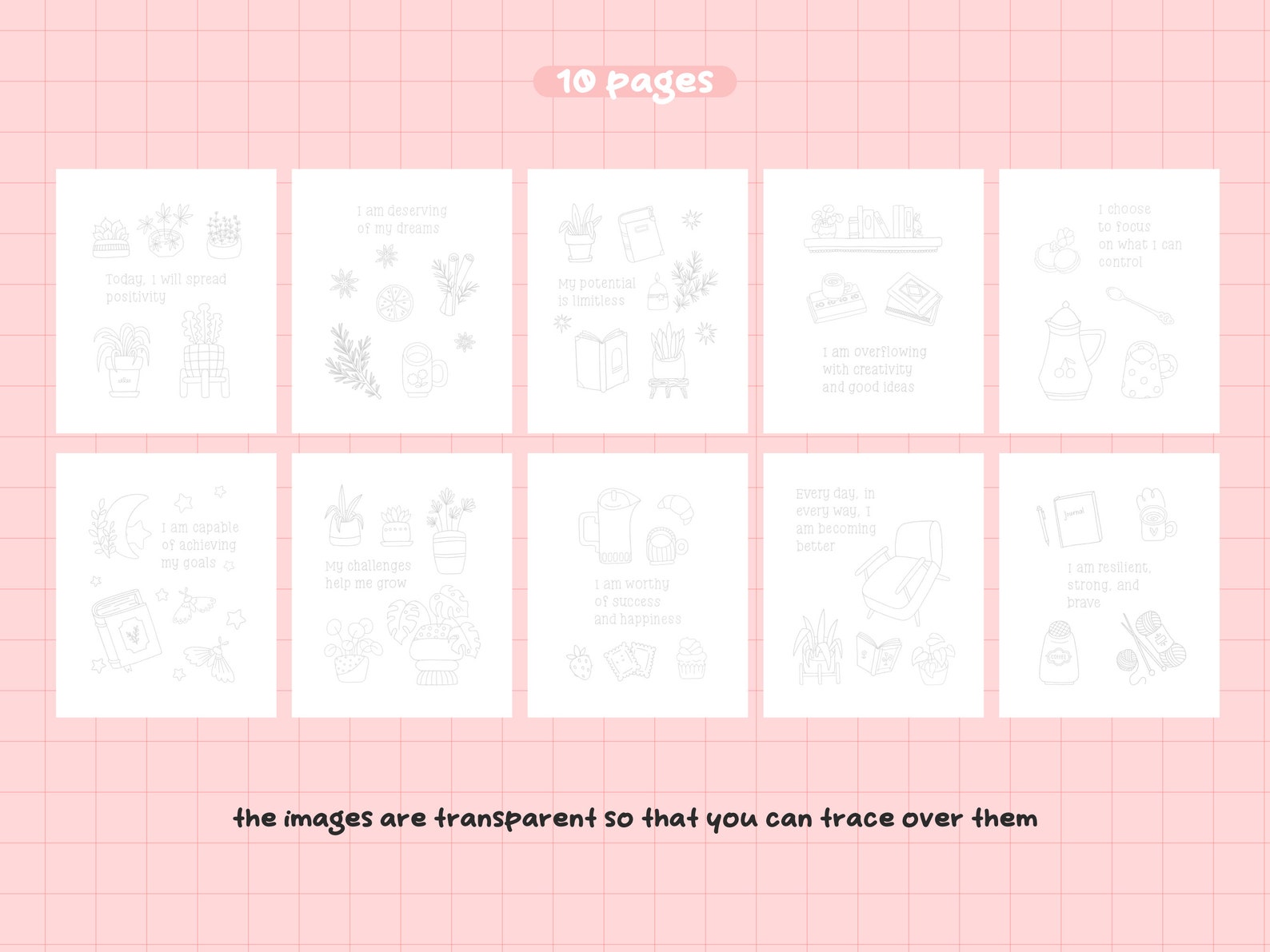Doodles Tracing Procreate Workbook Mindful Coloring Pages Tracing ...