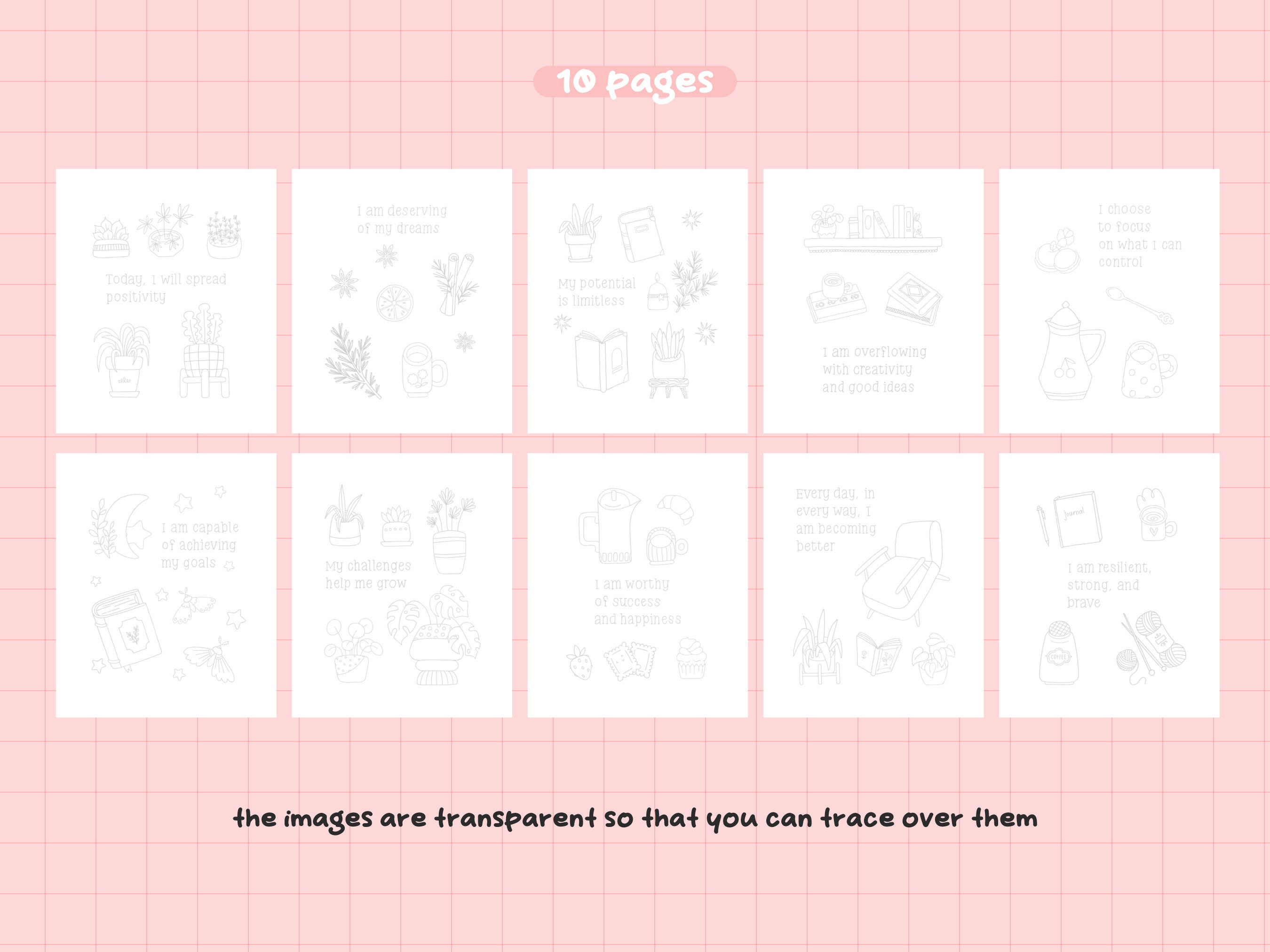 Doodles Tracing Procreate Workbook Mindful Coloring Pages Tracing ...