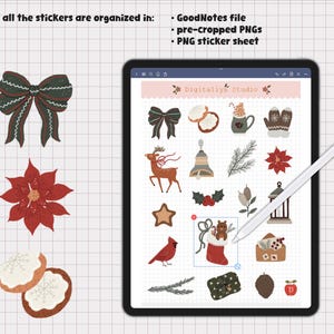 Christmas Digital Stickers Cute Holiday Planner Stickers Cute Xmas ...