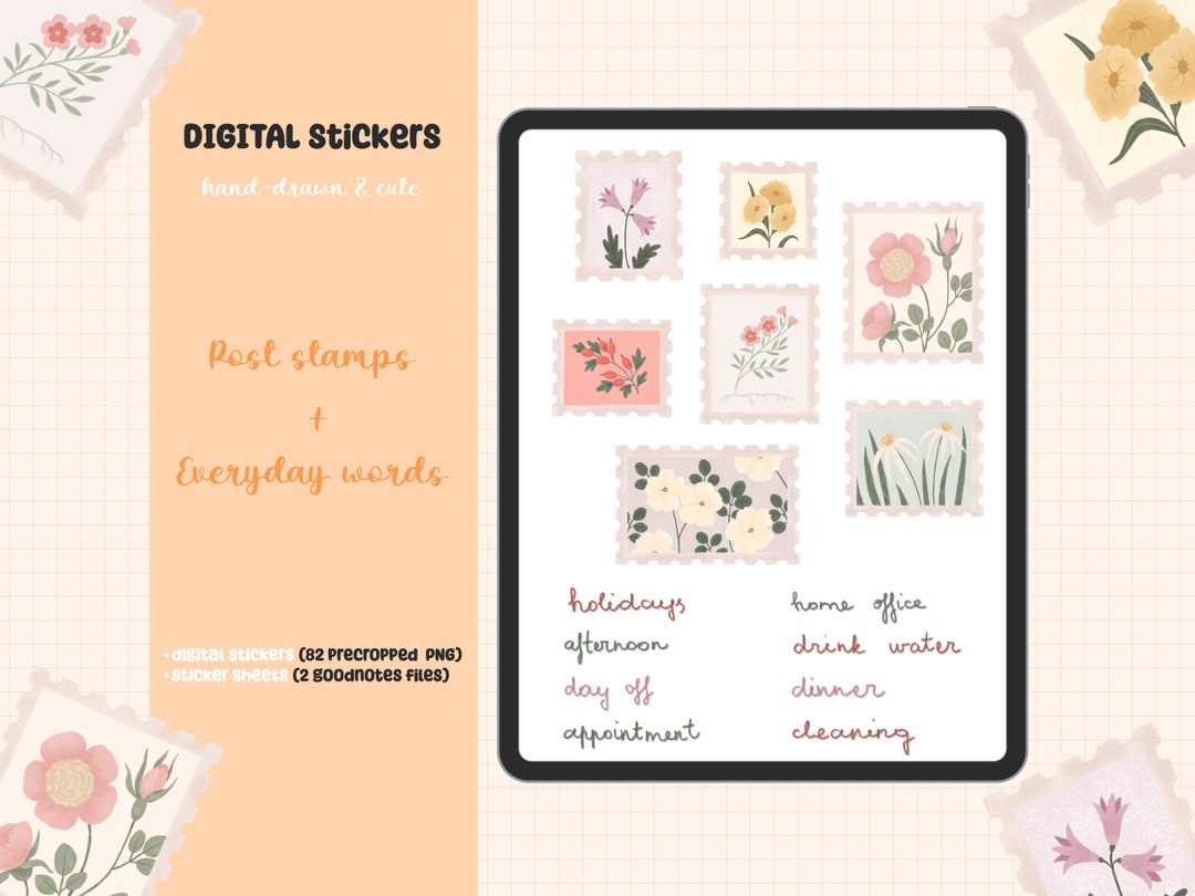 Digital Stickers Cute Digital Planner Sticker Post Stamps Sticker ...
