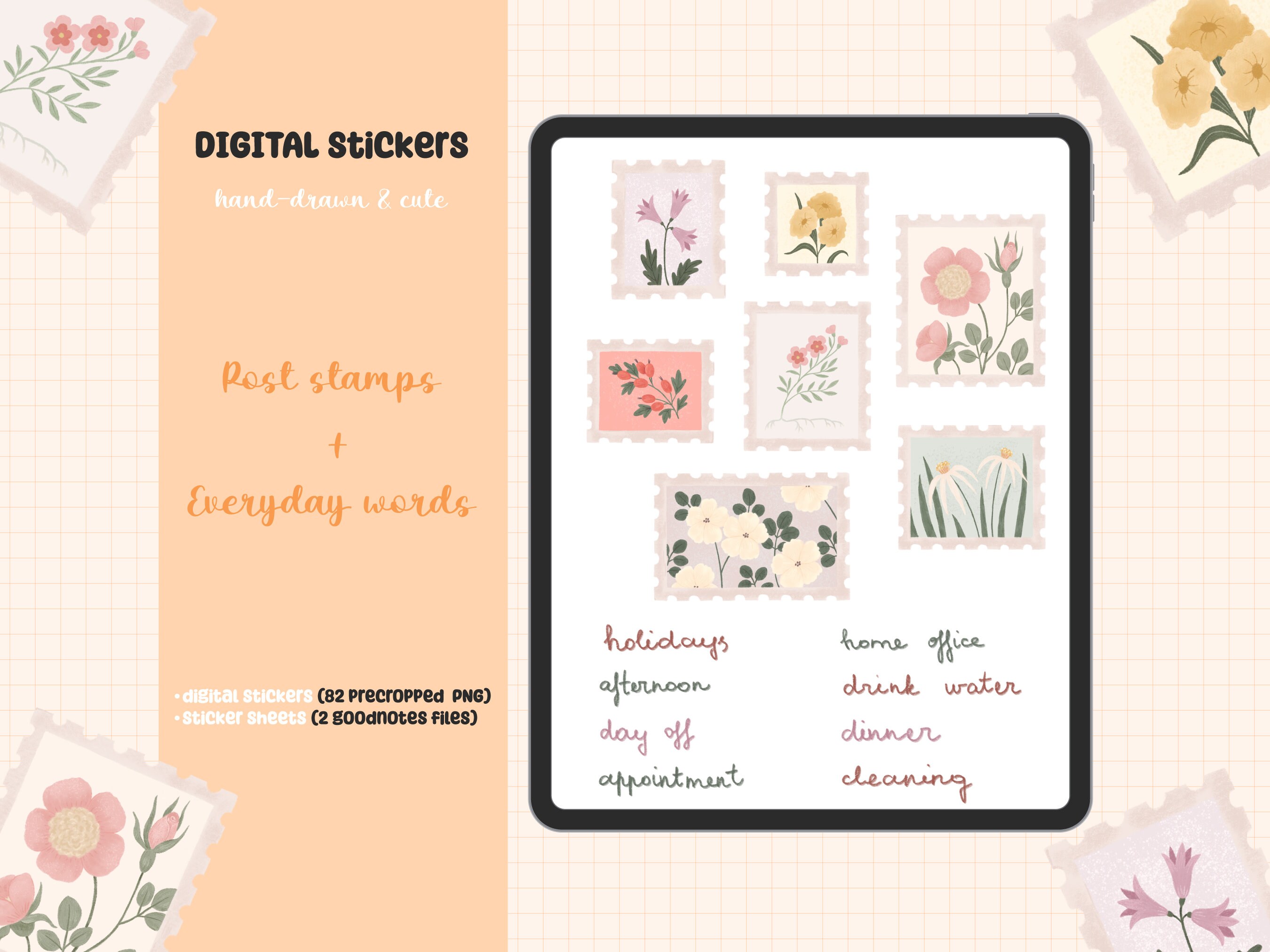 Digital Stickers Cute Digital Planner Sticker Post Stamps Sticker ...