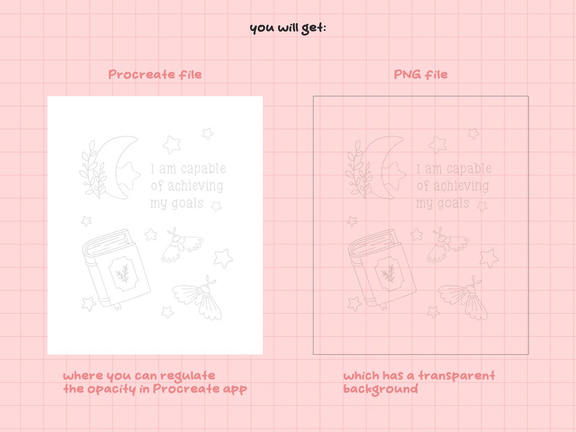 Doodles Tracing Procreate Workbook Affirmations Coloring Pages Positive ...