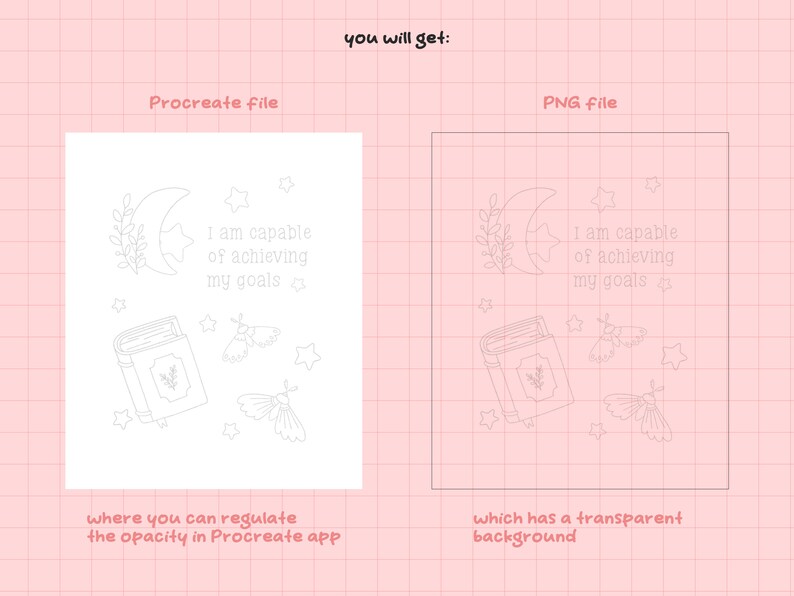 Doodles Tracing Procreate Workbook Affirmations Coloring Pages Positive ...