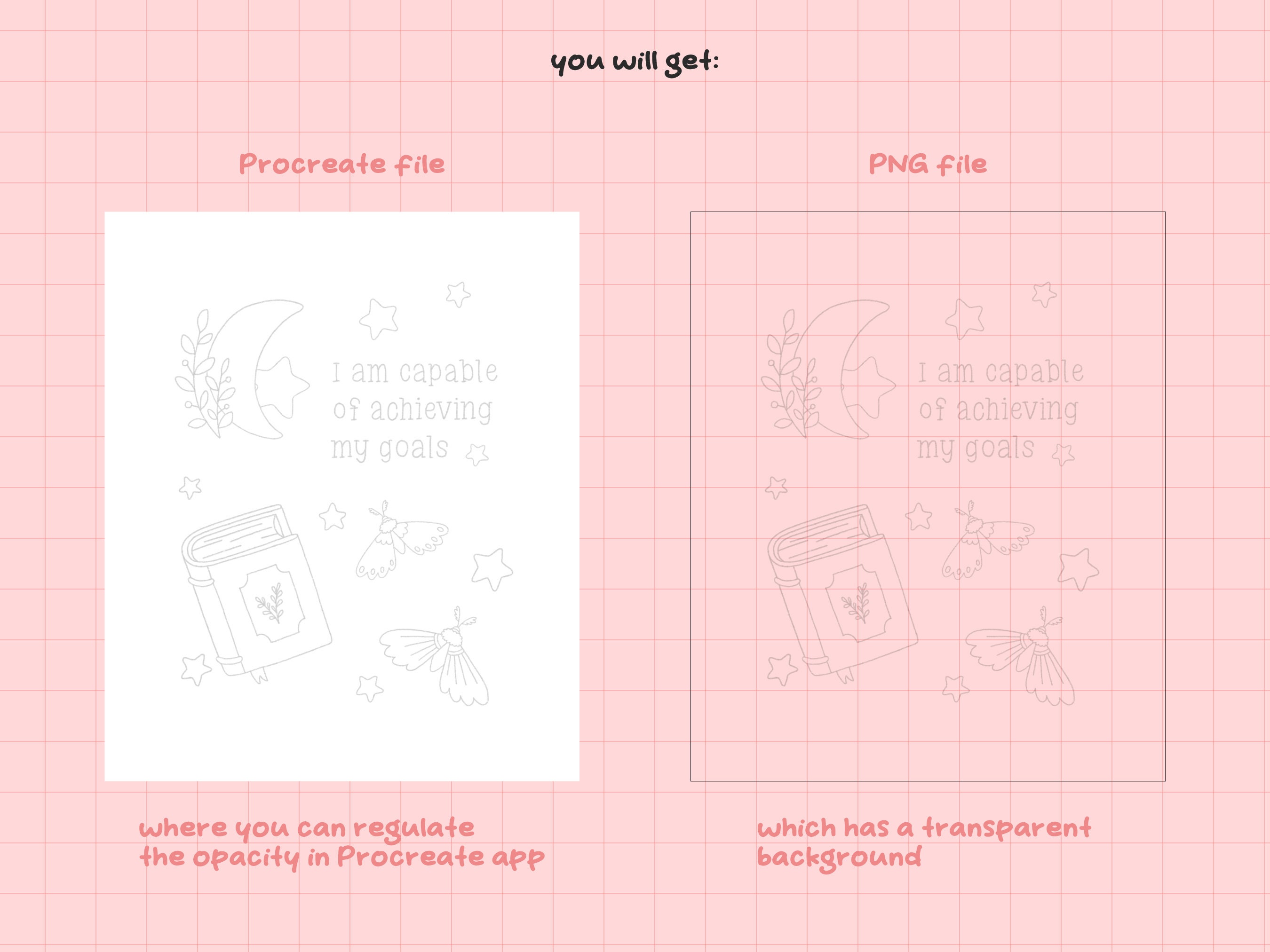 Doodles Tracing Procreate Workbook Affirmations Coloring Pages Positive ...