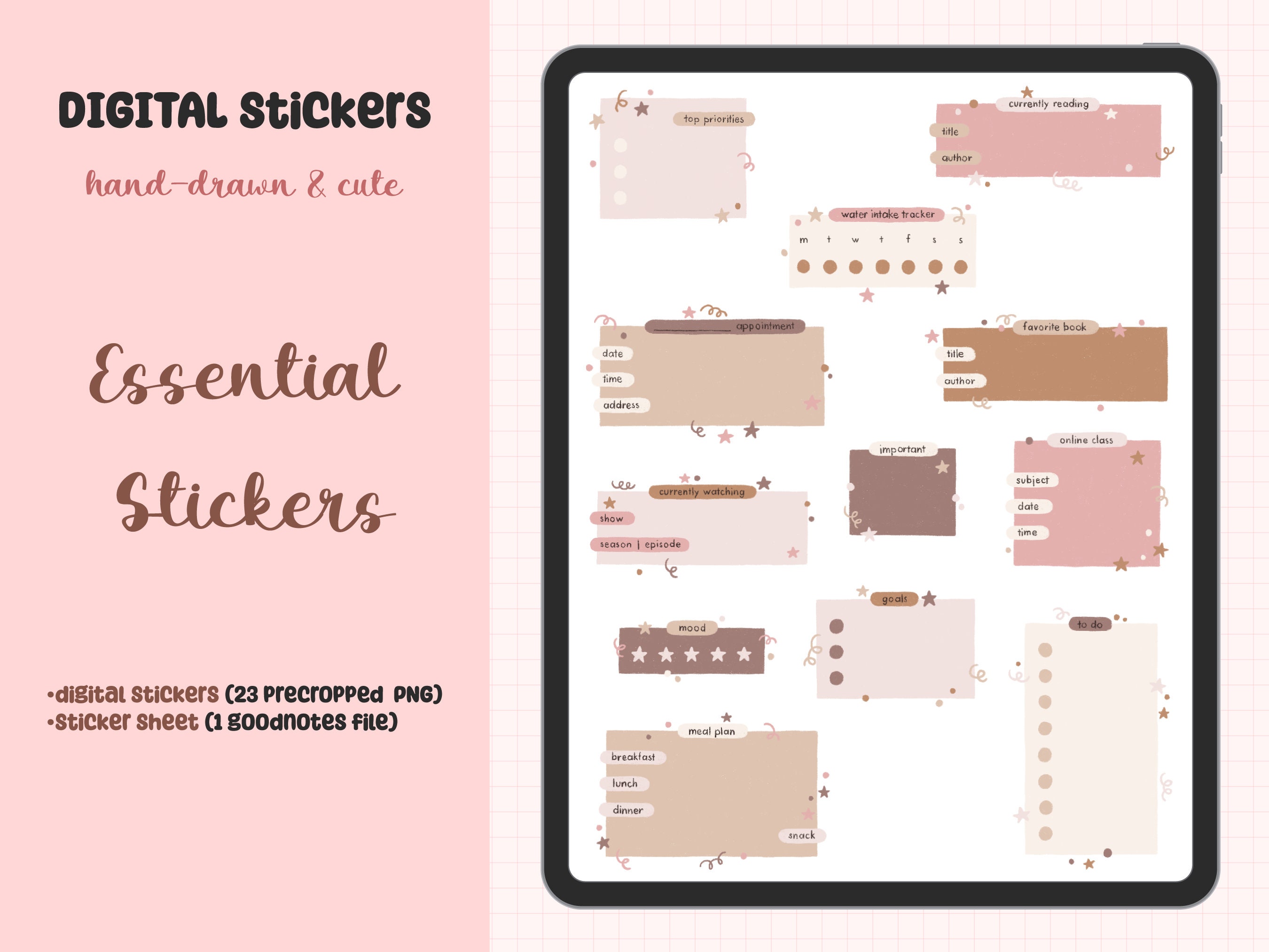 Digital Stickers Cute Digital Planner Sticker Essential - Etsy