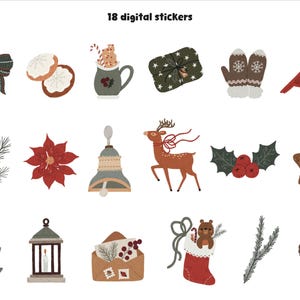 Christmas Digital Stickers Cute Holiday Planner Stickers Cute Xmas ...