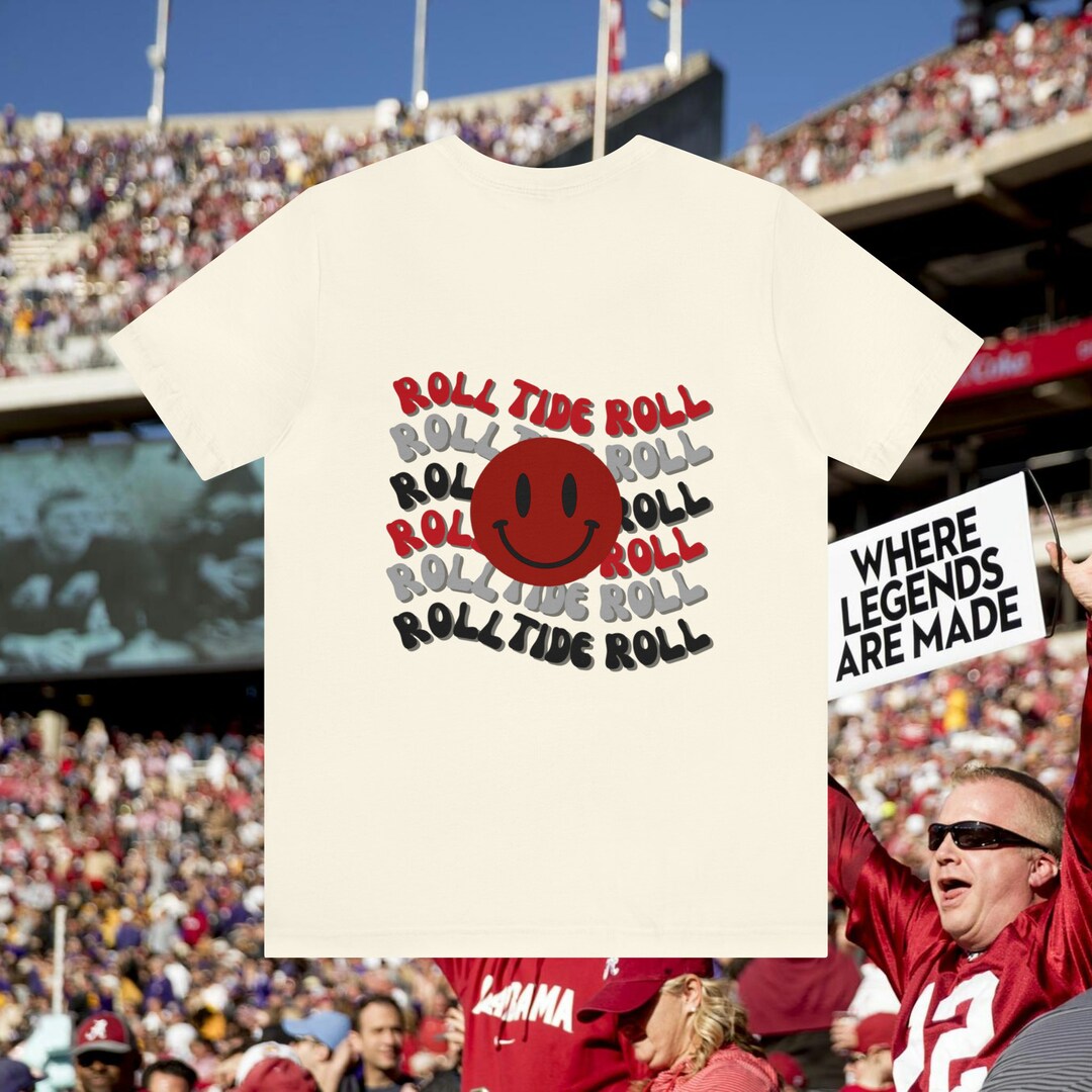 University of Alabama Roll. Tide Roll Smiley Face T-shirt - Etsy