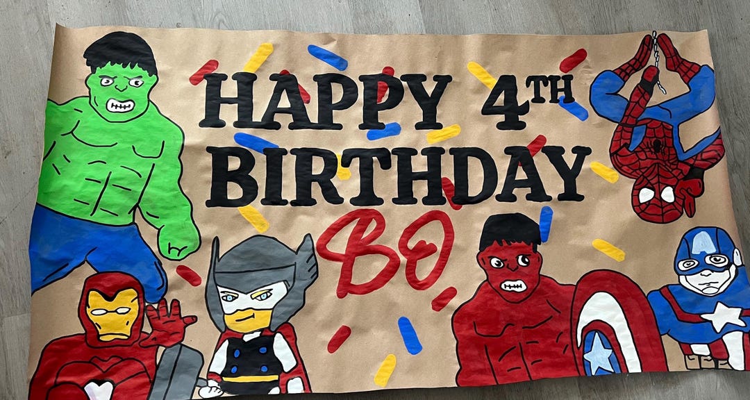 Avengers Inspired Custom Birthday Banner - Etsy