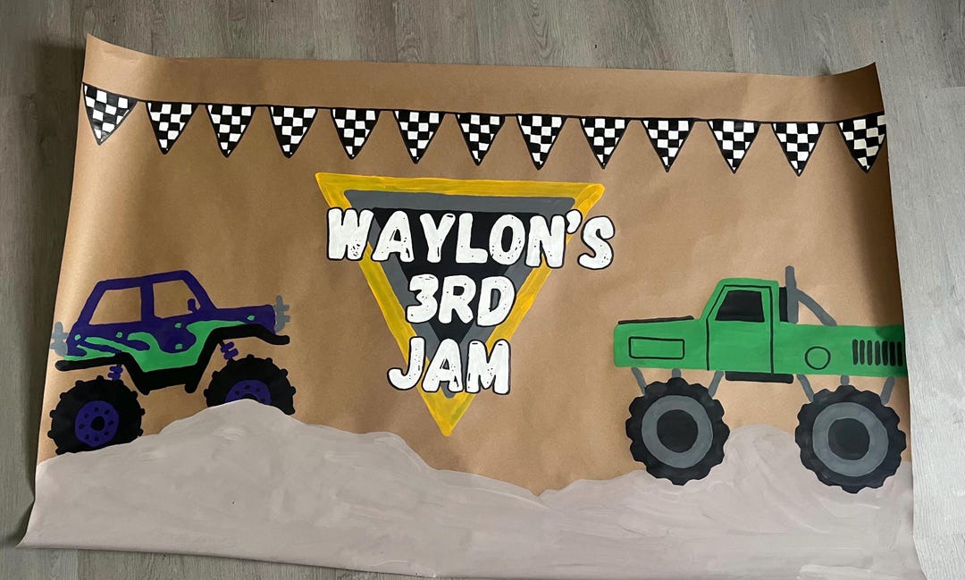 Monster Truck Monster Jam Inspired Custom Banners - Etsy