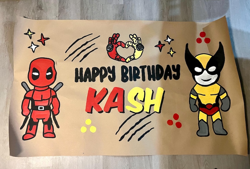 Wolverine & Deadpool Birthday Banner - Etsy