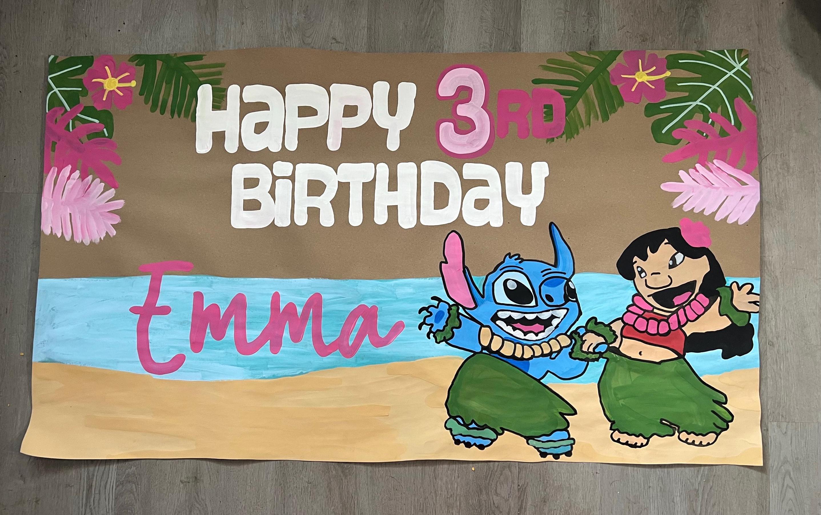 LILO and Stitch Inspired Custom Birthday Banner - Etsy