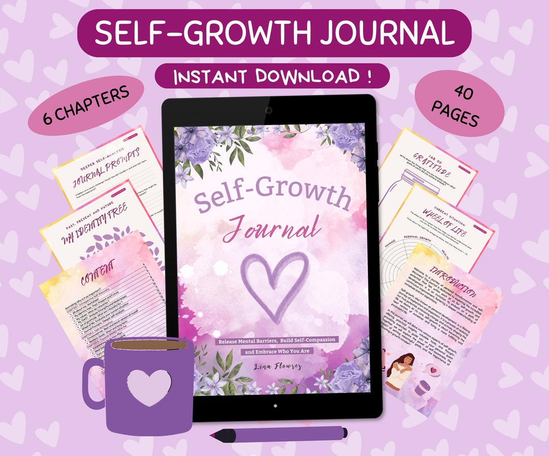 Digital Self-growth Journal 40 Pages Hyperlinks Digital Self-compassion ...
