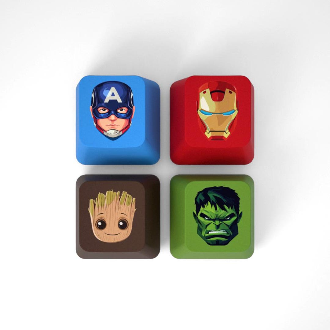 AVENGERS Keycaps // Custom Dye-sub Cherry MX R4 top Rows Keycap for ...