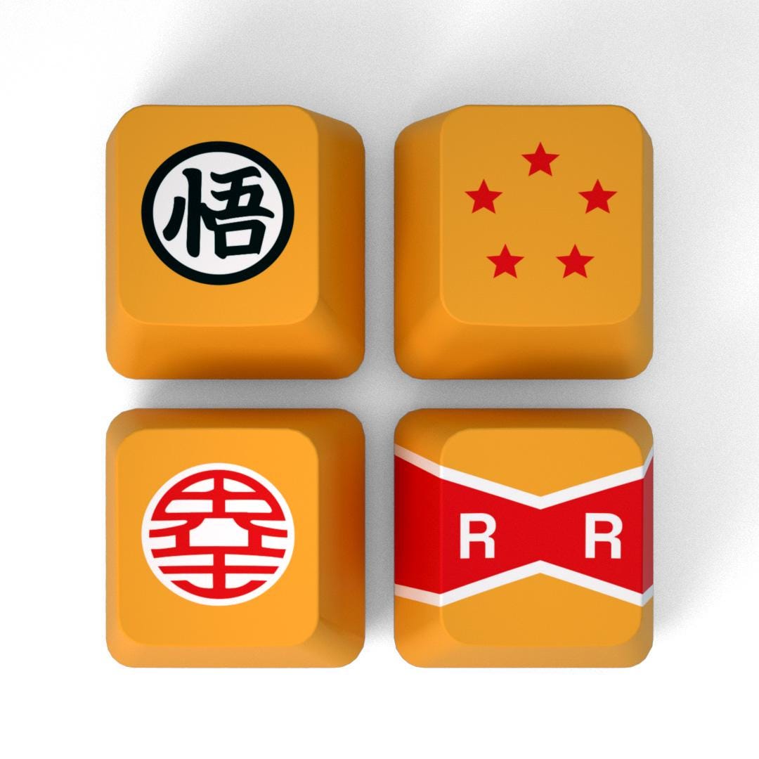 DRAGON BALL Z Keycaps // Custom Anime Dye-sub Cherry MX R4 top Rows ...