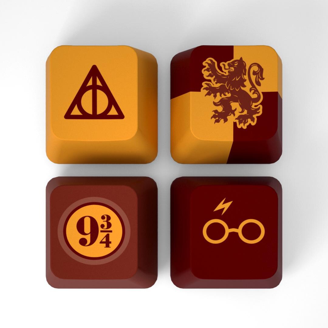 HARRY POTTER Gryffindor Keycaps // Custom Dye-sub Cherry MX R4 top Rows ...