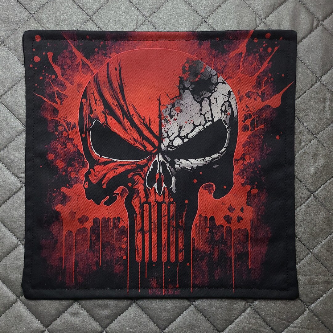 EDC Handkerchief Custom Skull Style Graphic With Black Flannel on ...