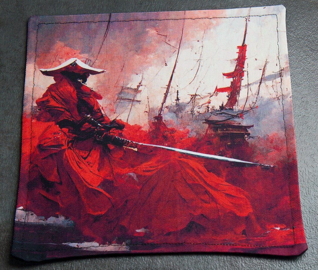 EDC Handkerchief Custom Red Samurai Pirate With Black Flannel on ...