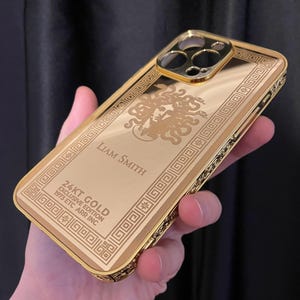 Customized Gold Medusa Design Embroidered iPhone Case / Custom Greek ...