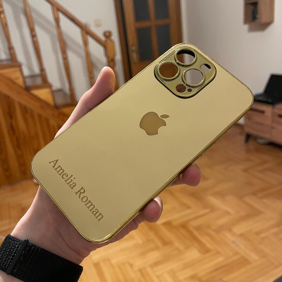 Apple Logo Design Customizable iPhone Case With Plain Edges / Gold ...