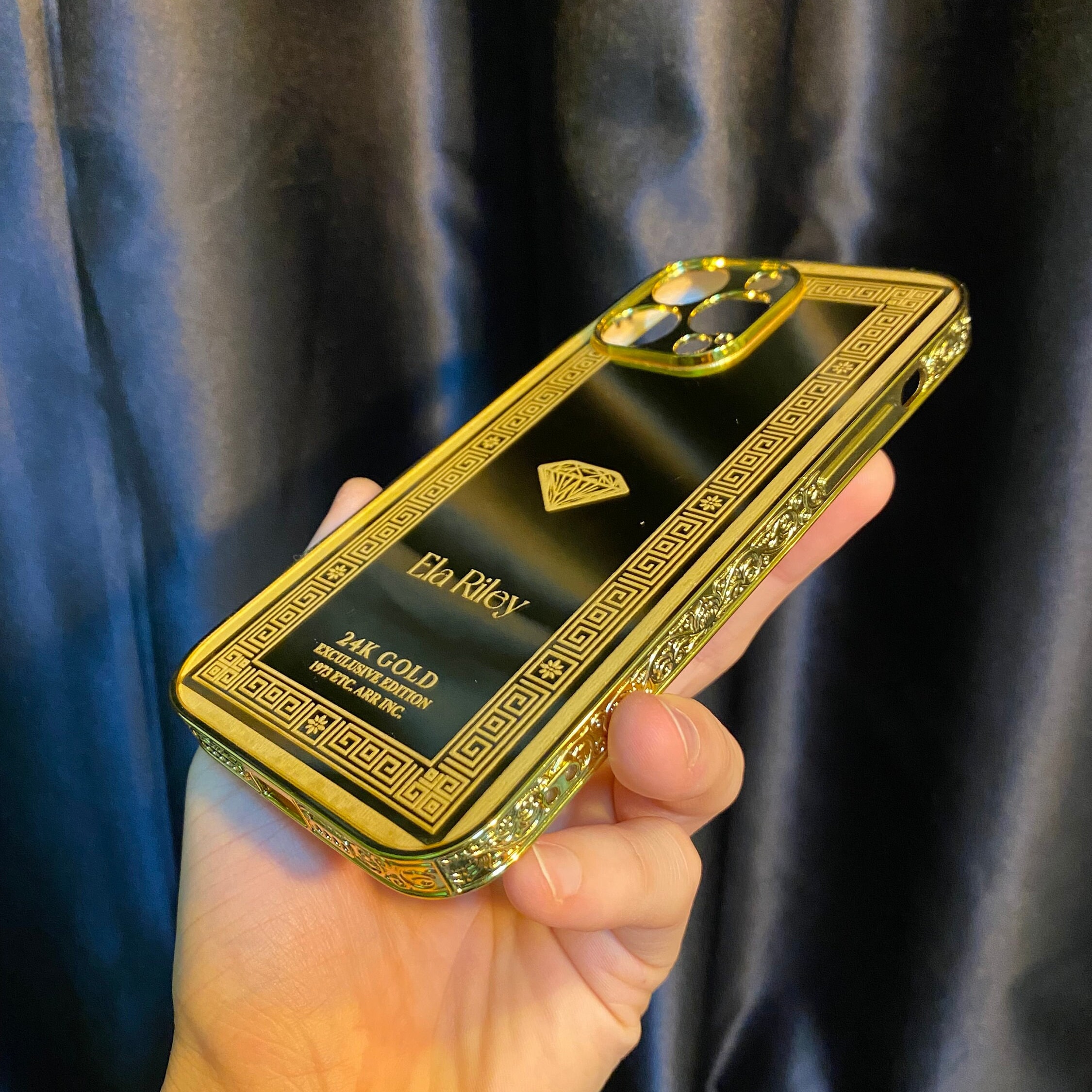 Customizable Diamond Gold Design iPhone Case / All iPhone Models / Gold ...