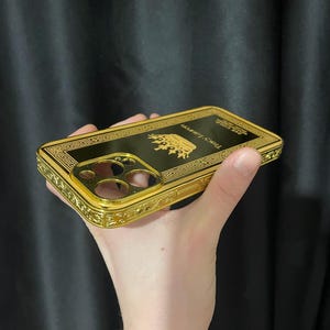 Customized Gold King Crown Design Embroidered iPhone Case / Custom ...