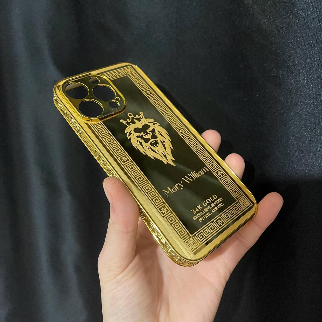 Customized Gold Lion King Crown Design Embroidered iPhone Case/custom ...