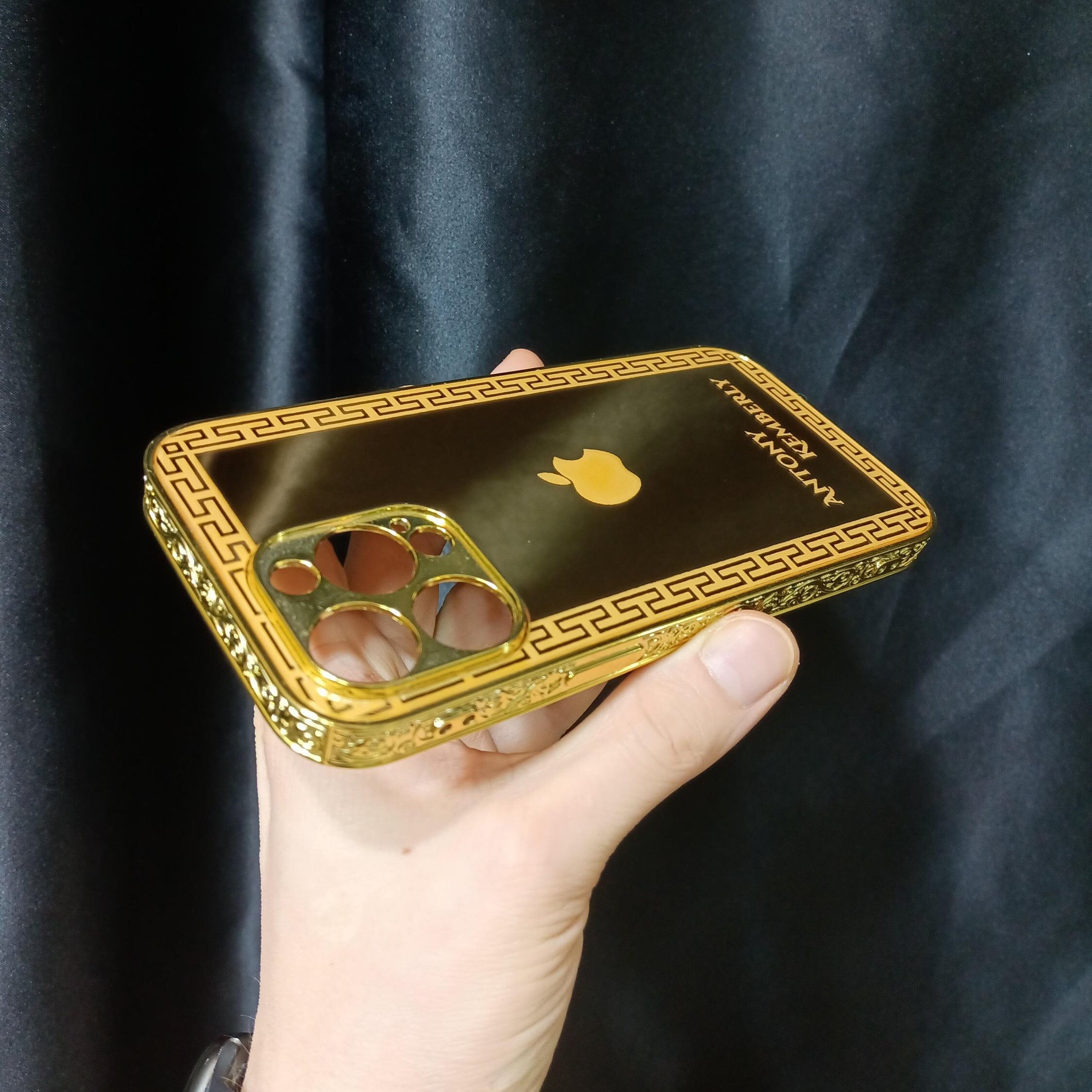 Customizable Apple Logo Gold Design iPhone Case / Greek Key / All ...