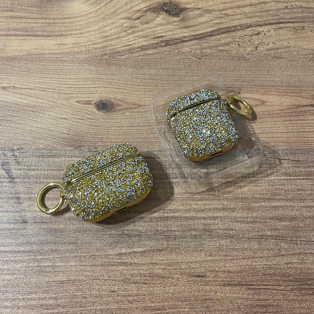 Airpods Case With Gold Stones / Handmade Gold Airpods Case With Stones ...