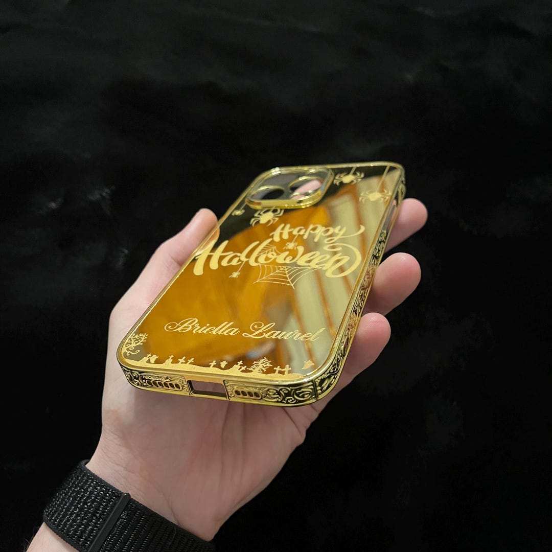 Custom Hollowen Gold Design iPhone Case / All iPhone Models / Gold ...