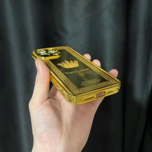 Customized Gold King Crown Design Embroidered iPhone Case / Custom ...