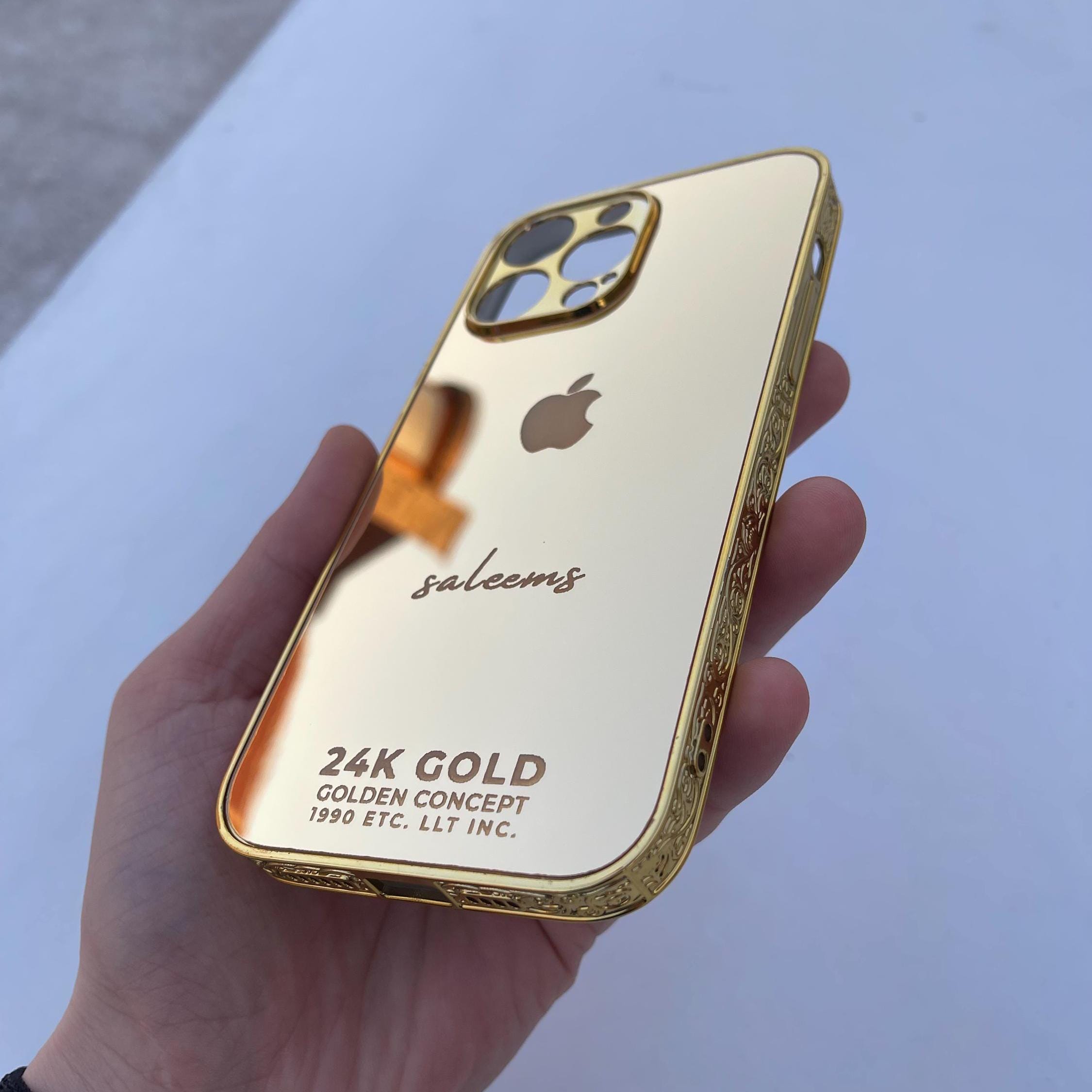 Customizable Apple Logo Gold Design iPhone Case / Gold Mirror Case ...