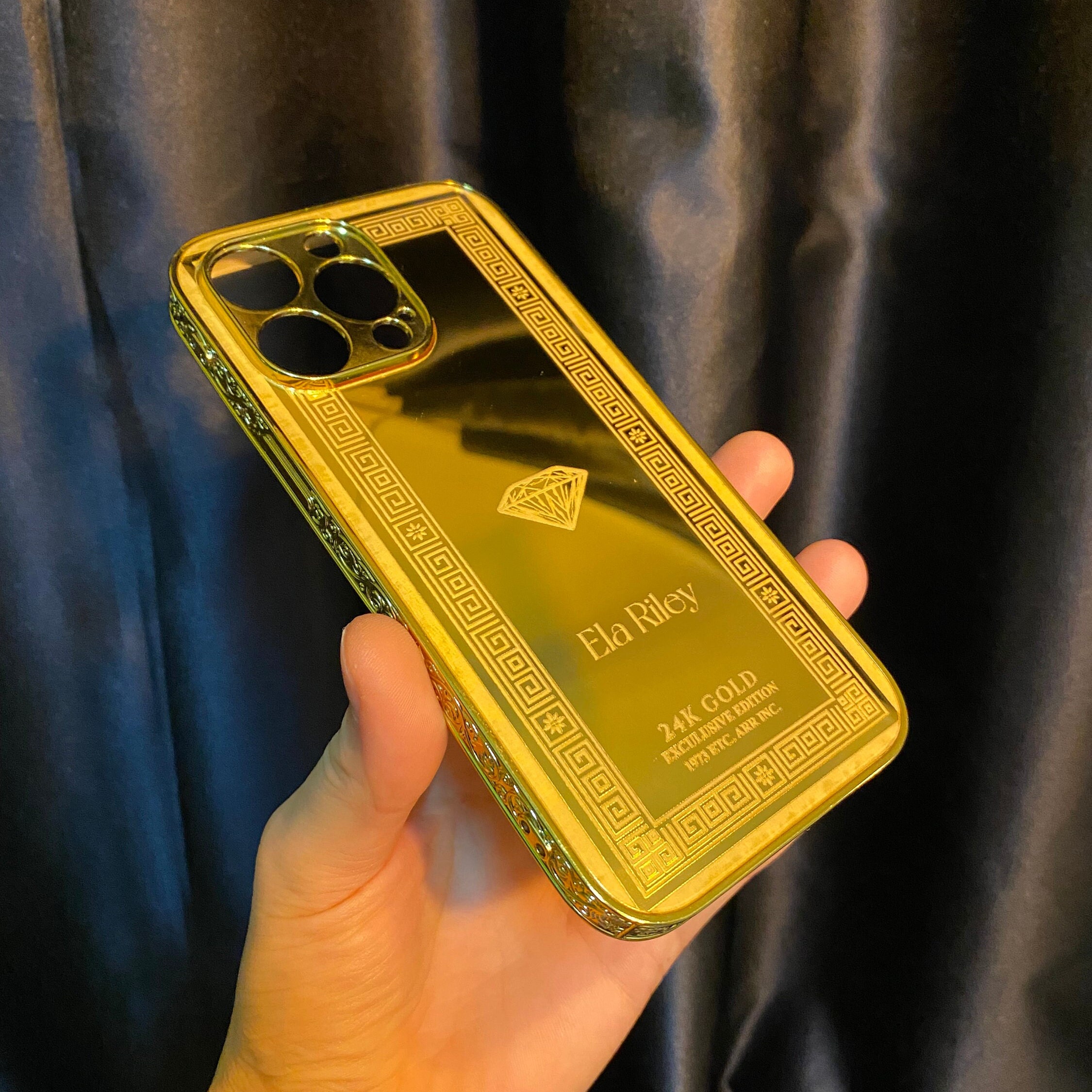 Customizable Diamond Gold Design iPhone Case / All iPhone Models / Gold ...