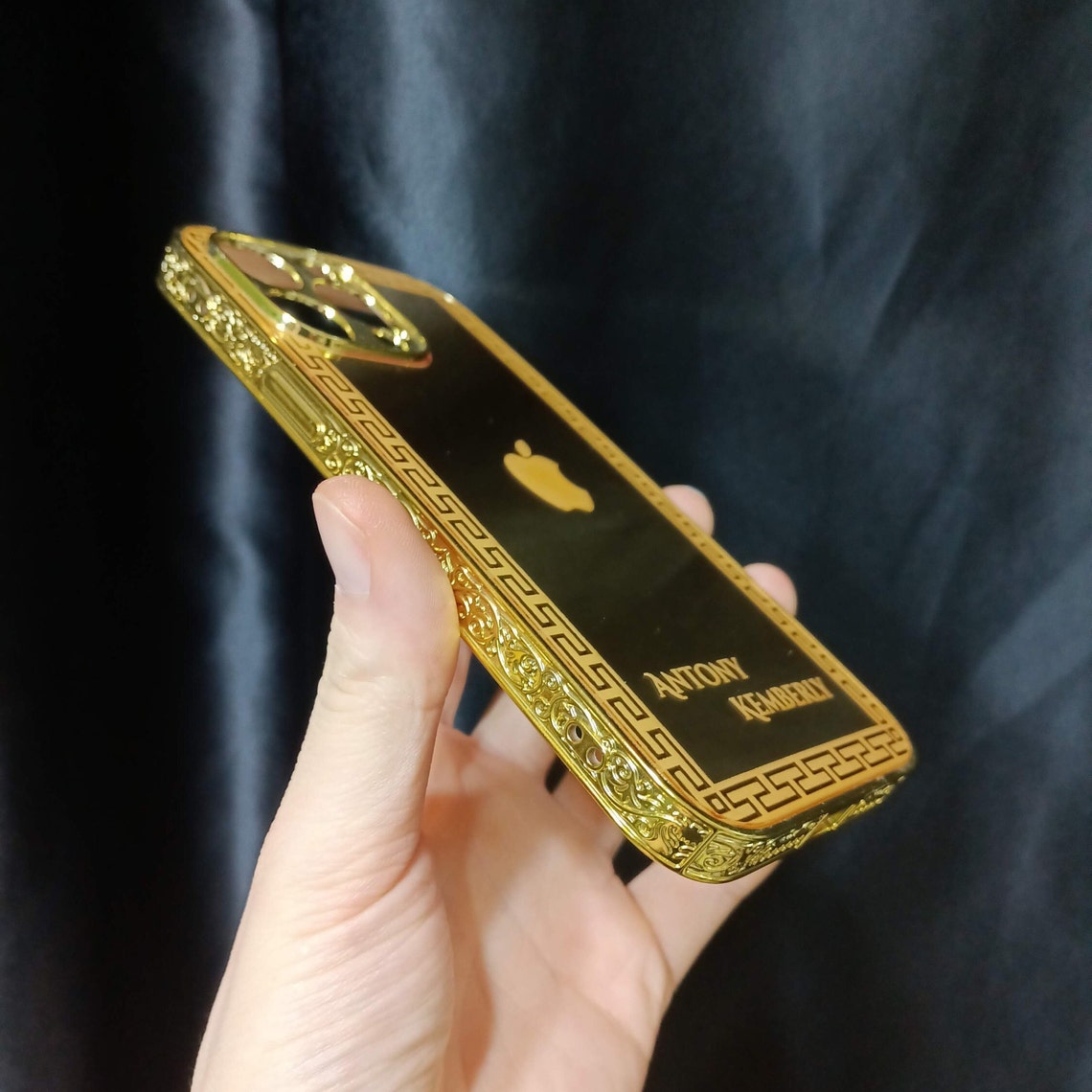 Customizable Apple Logo Gold Design iPhone Case / Greek Key / All ...