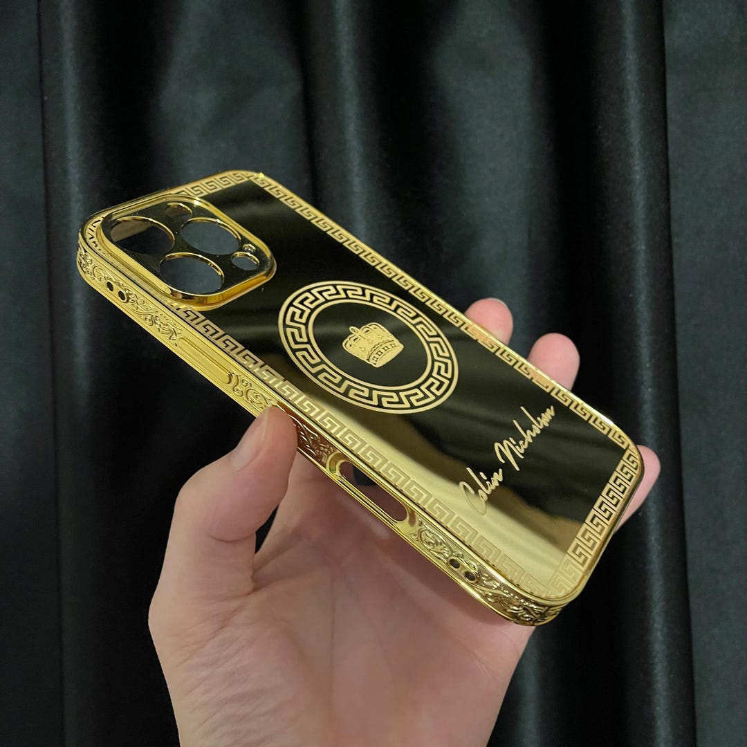 Customized Gold King Crown Design Embroidered iPhone Case / Custom ...