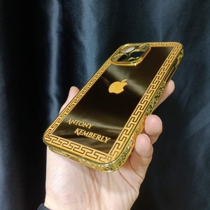 Customizable Apple Logo Gold Design iPhone Case / Greek Key / All ...