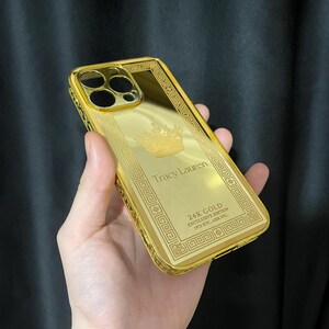 Customized Gold King Crown Design Embroidered iPhone Case / Custom ...