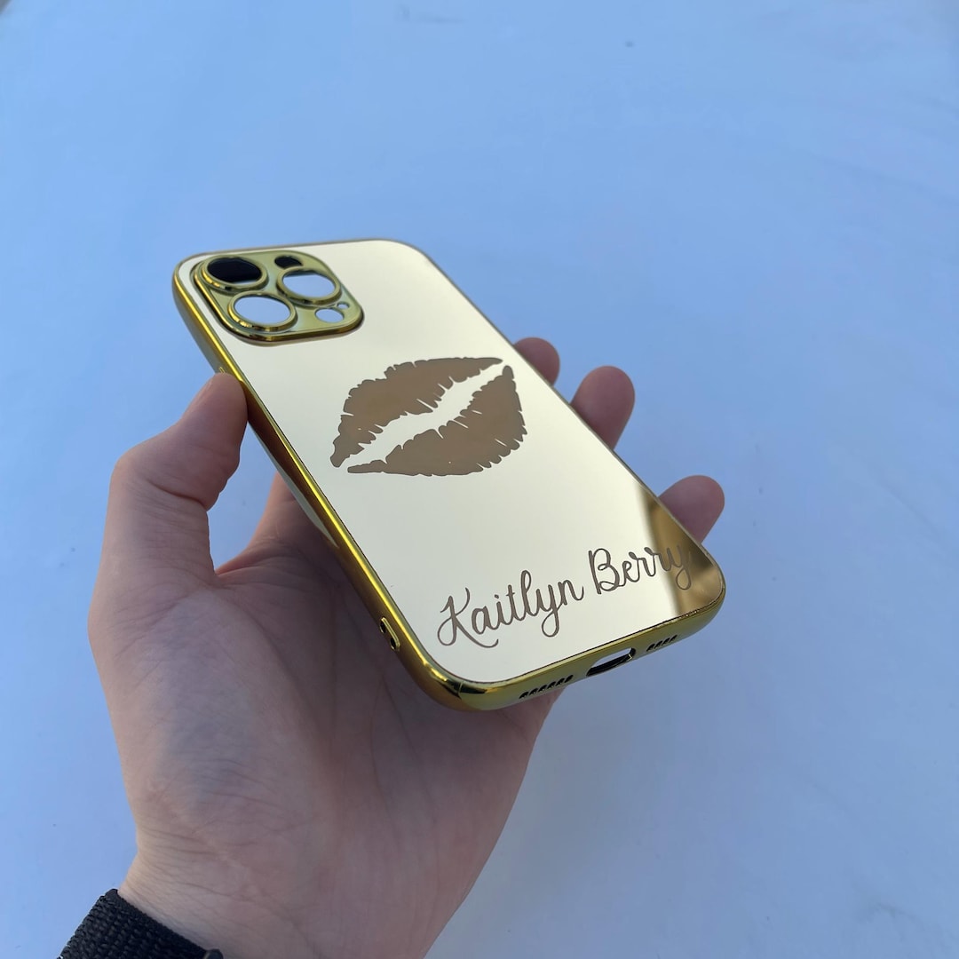 Customizable Gold Kiss Design iPhone Case / Gold Mirror Case / Gold ...