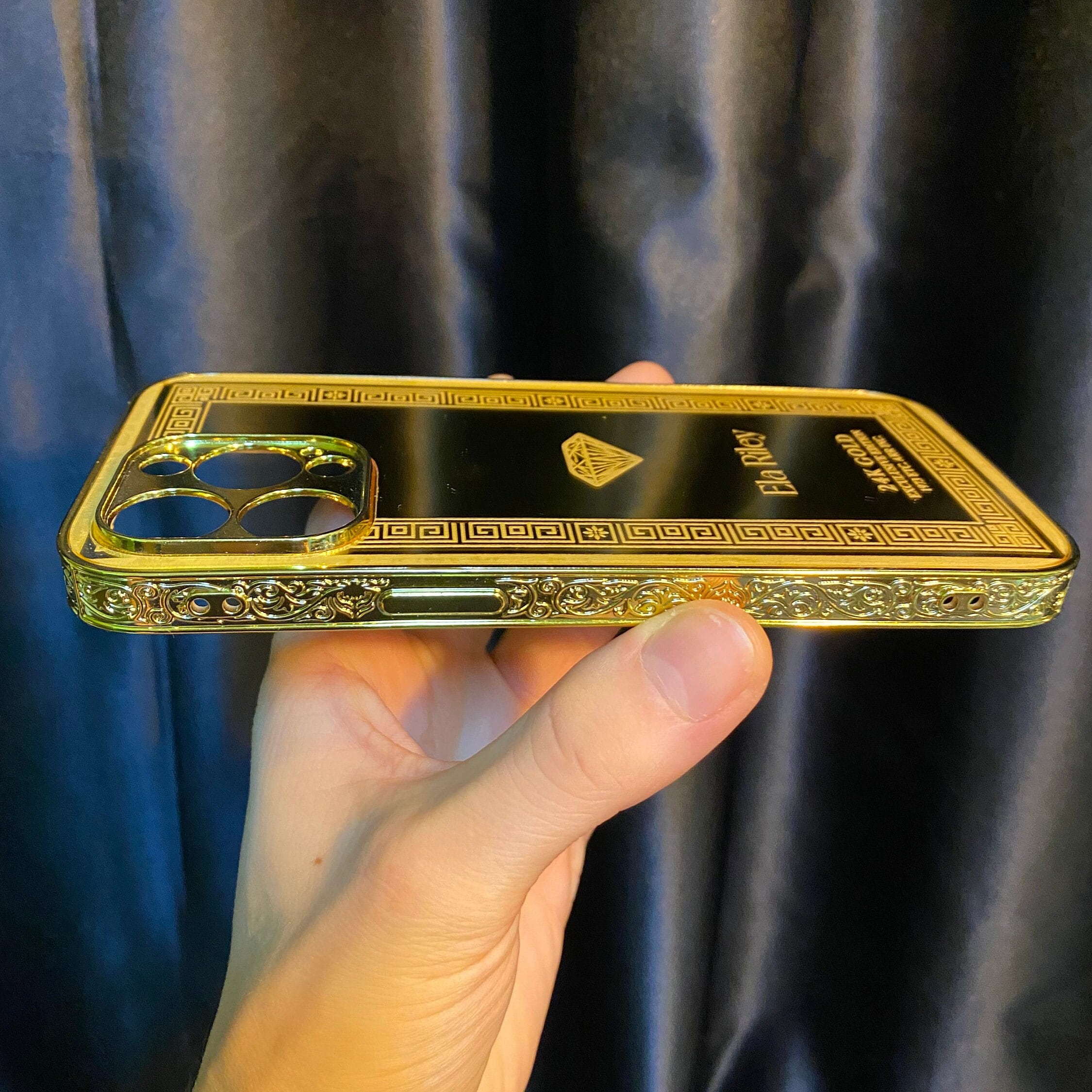 Customizable Diamond Gold Design iPhone Case / All iPhone Models / Gold ...