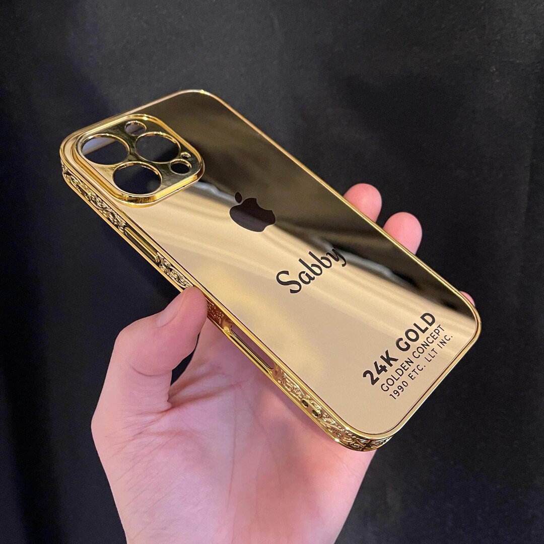 Customizable Apple Logo Gold Design iPhone Case / Black Design Gold ...