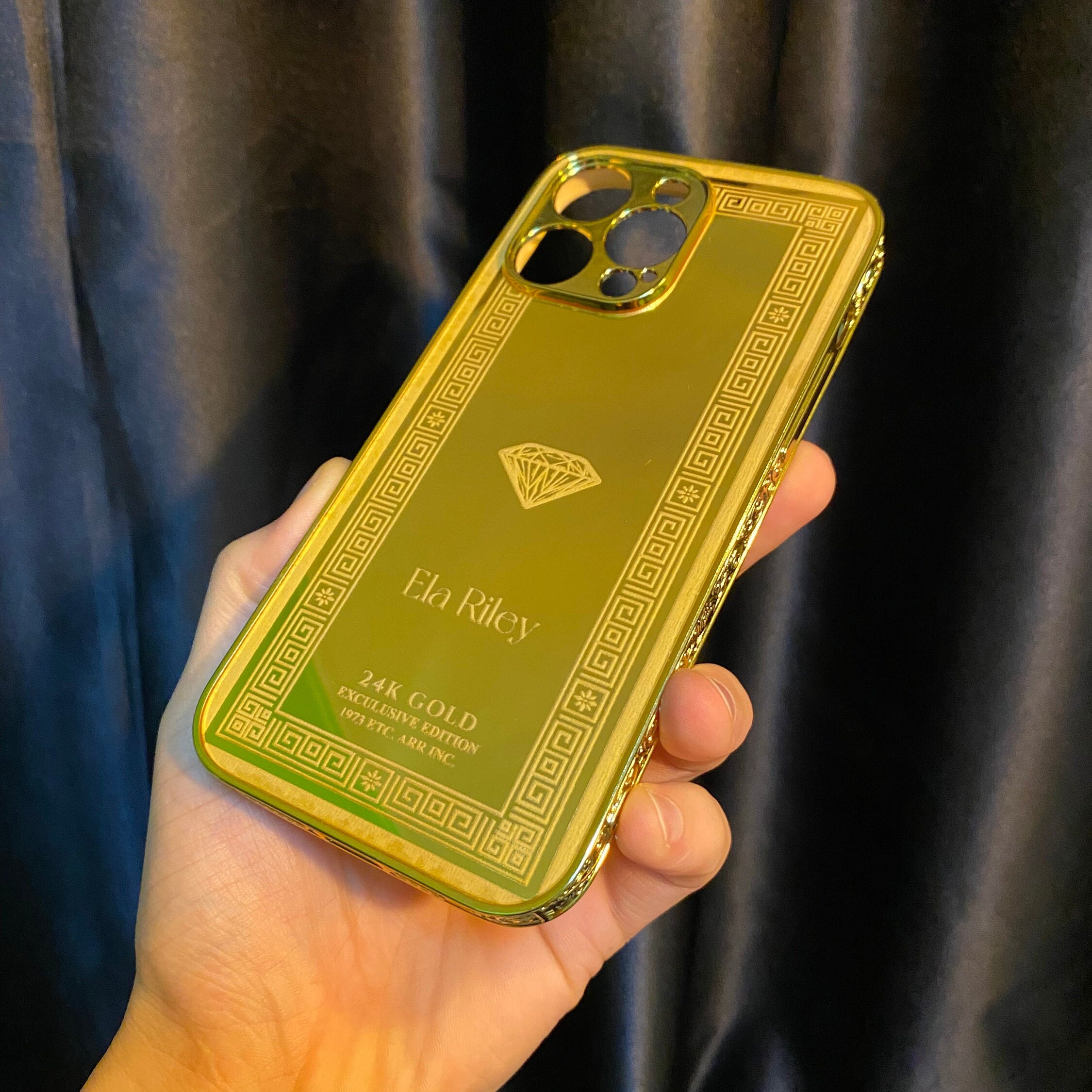 Customizable Diamond Gold Design iPhone Case / All iPhone Models / Gold ...