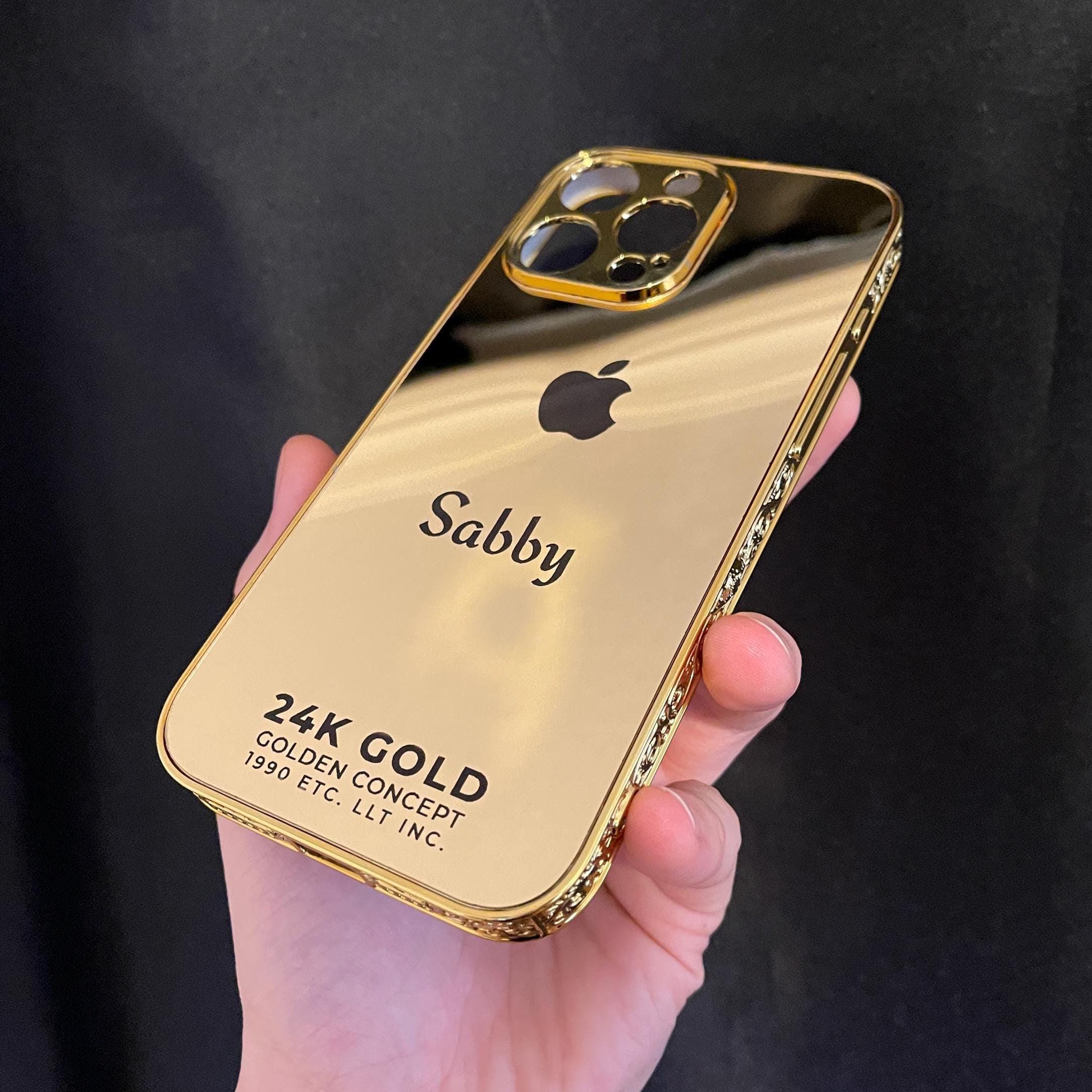 Customizable Apple Logo Gold Design iPhone Case / Black Design Gold ...