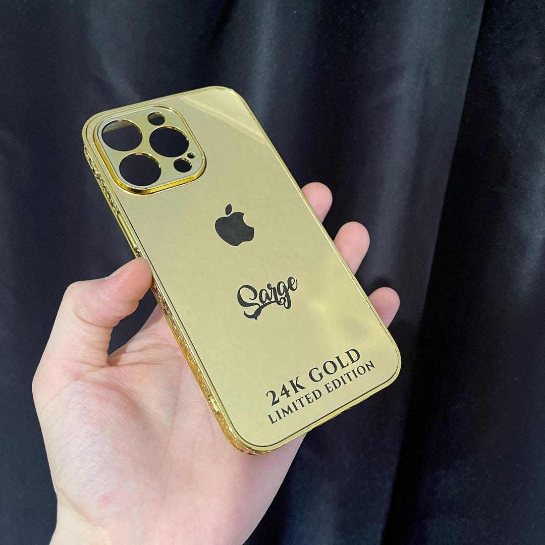 Customizable Apple Logo Gold Black Design iPhone Case / All iPhone ...