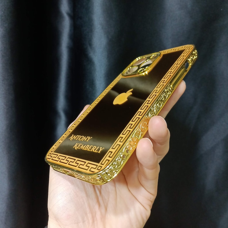Customizable Apple Logo Gold Design iPhone Case / Greek Key / All ...
