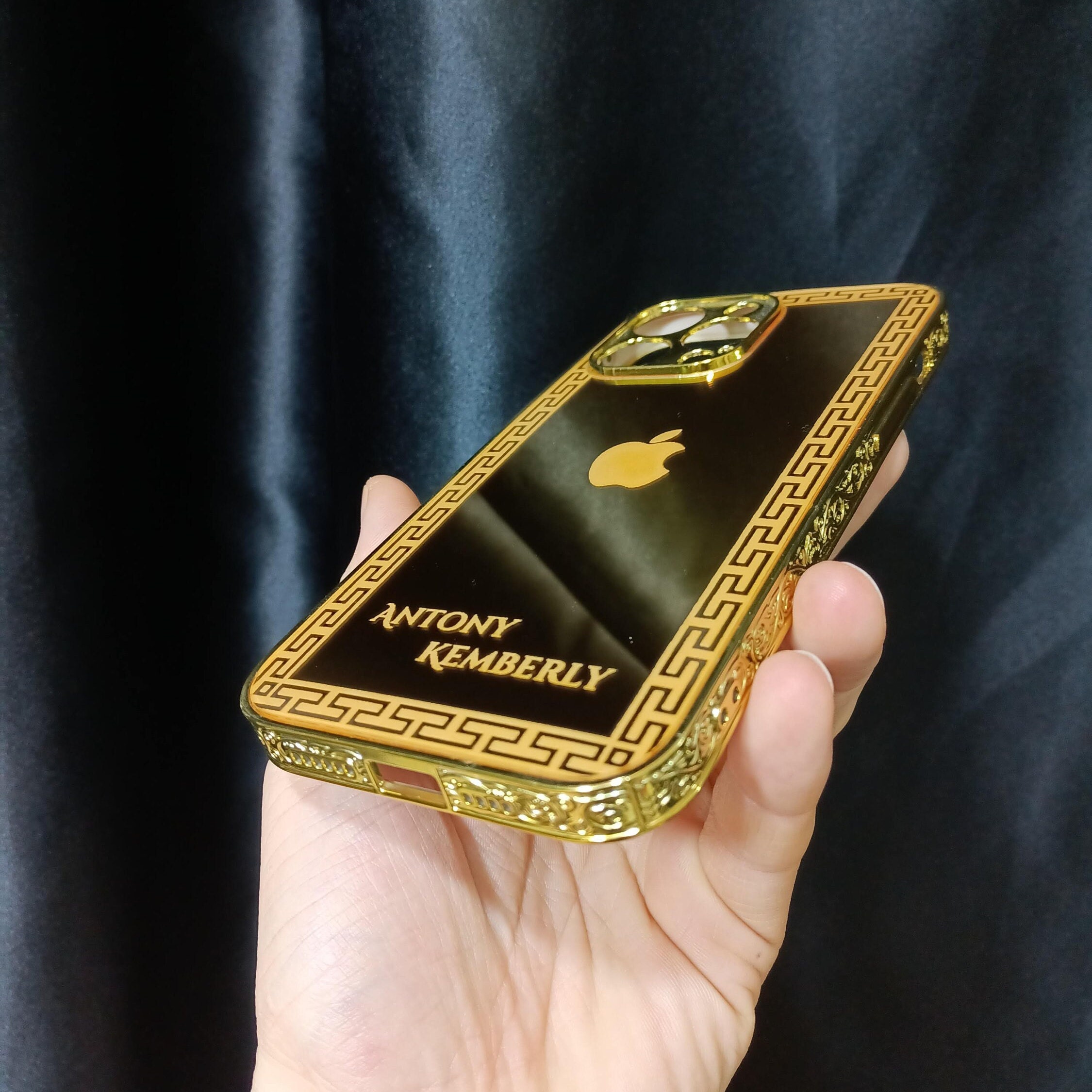 Customizable Apple Logo Gold Design iPhone Case / Greek Key / All ...