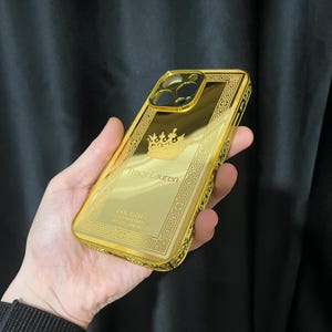 Customized Gold King Crown Design Embroidered iPhone Case / Custom ...