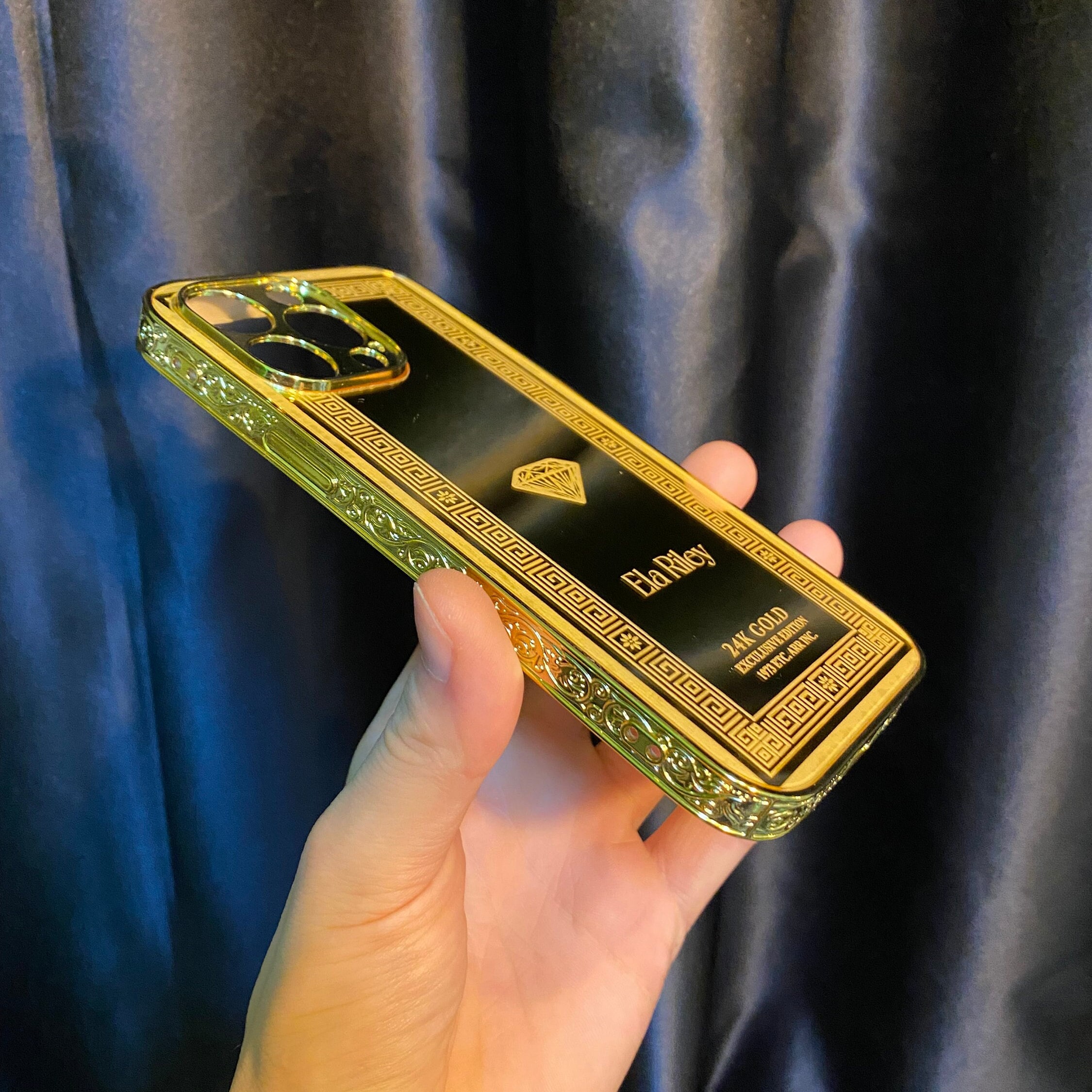 Customizable Diamond Gold Design iPhone Case / All iPhone Models / Gold ...