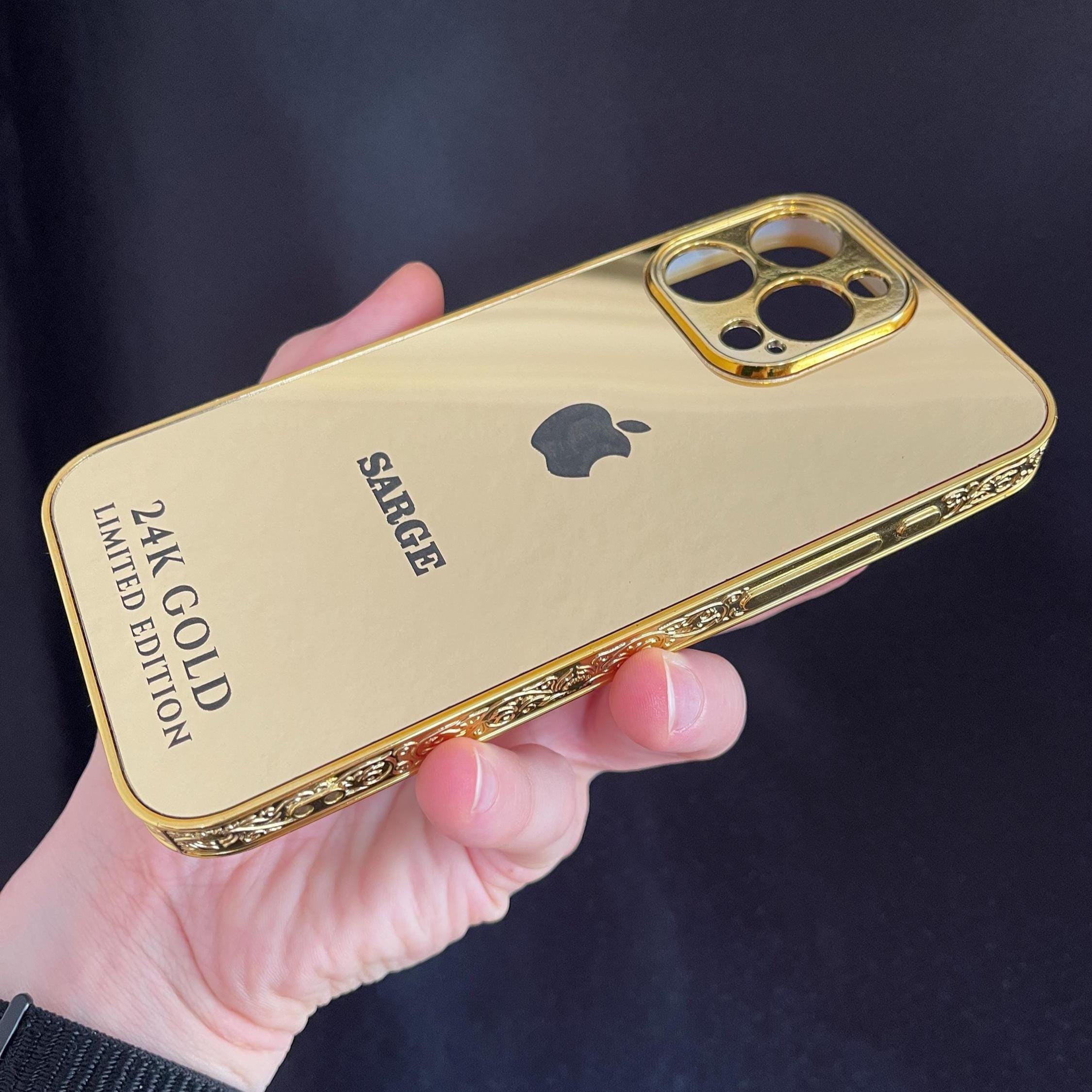 Customizable Apple Logo Gold Design iPhone Case / Black Design Gold ...
