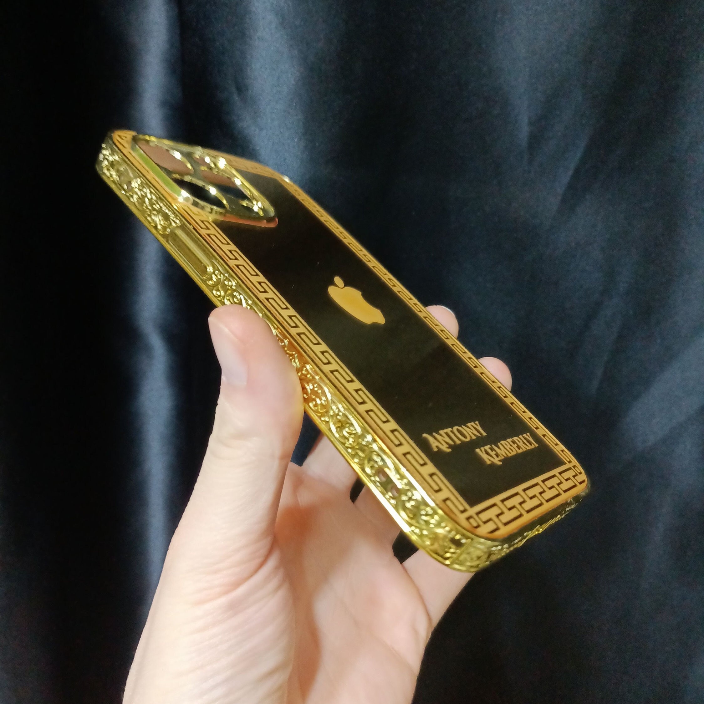 Customizable Apple Logo Gold Design iPhone Case / Greek Key / All ...